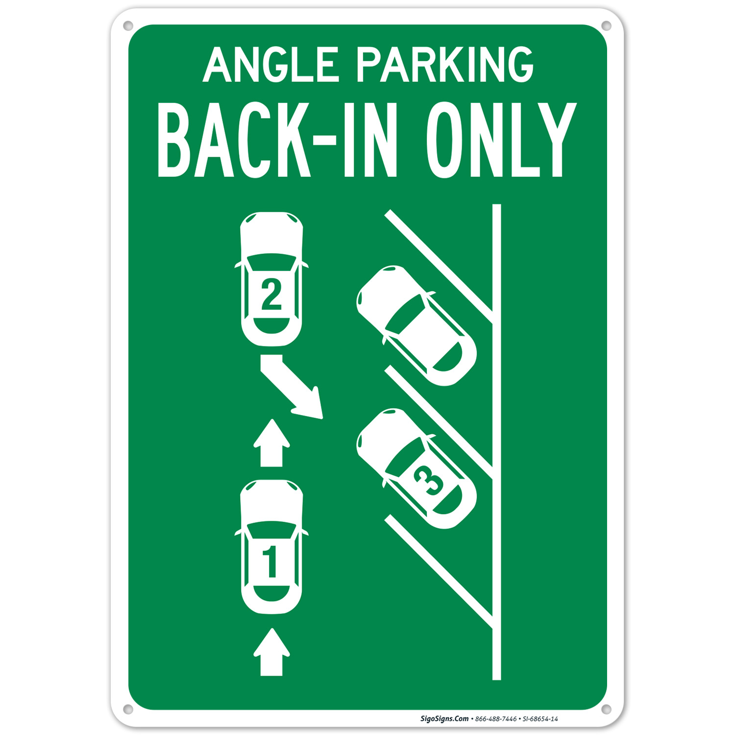 Angle Parking Back In Only Sign | Sigo Signs